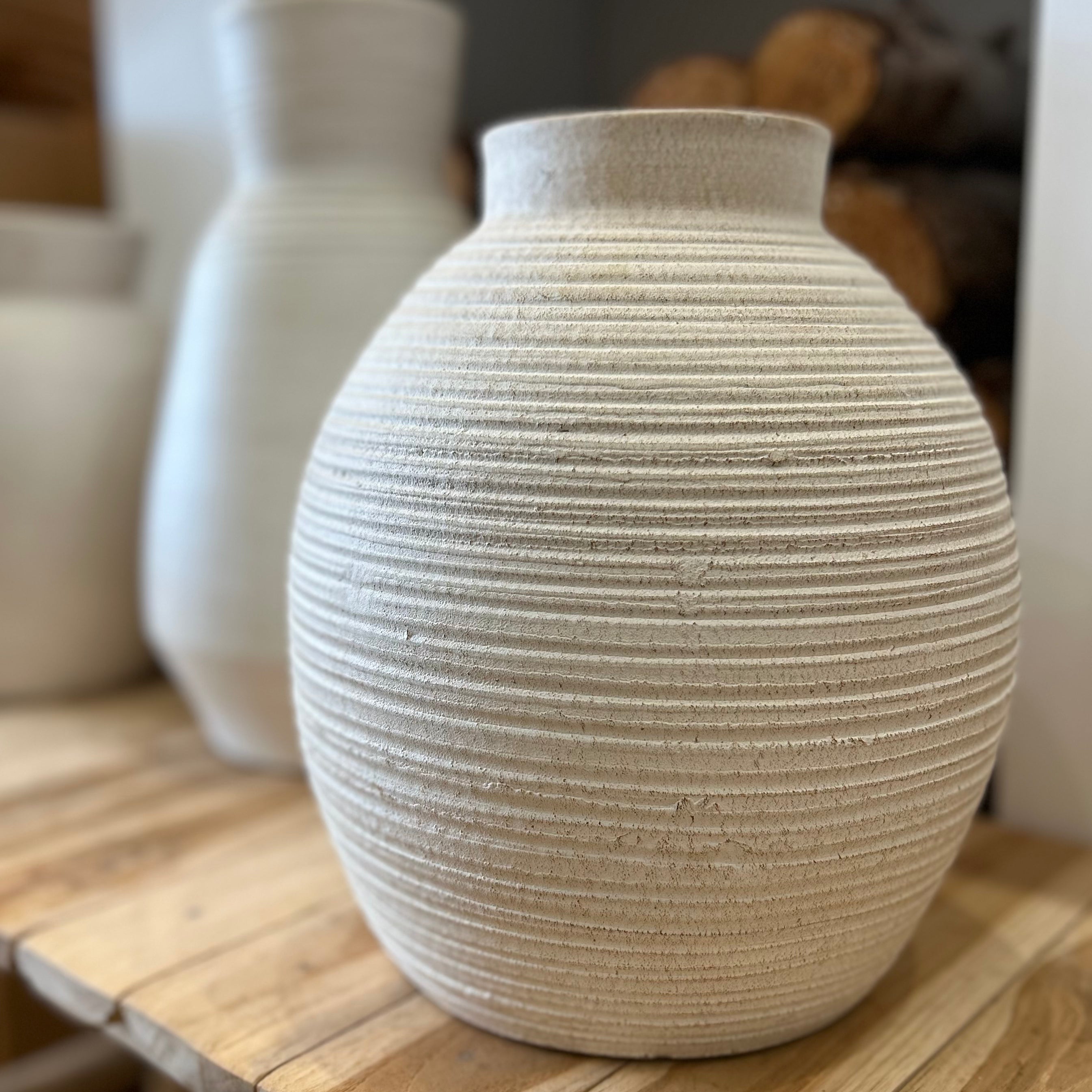 White Lined Pot – Bagel&Griff