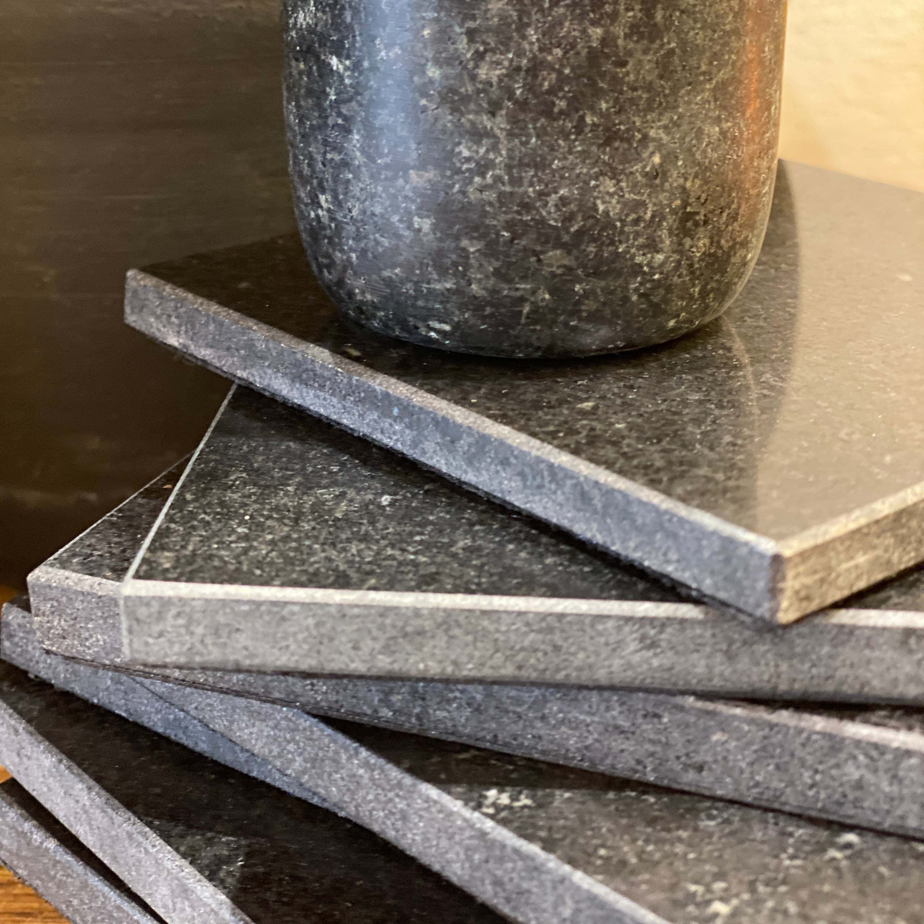 Black Marble Coasters – Bagel&Griff